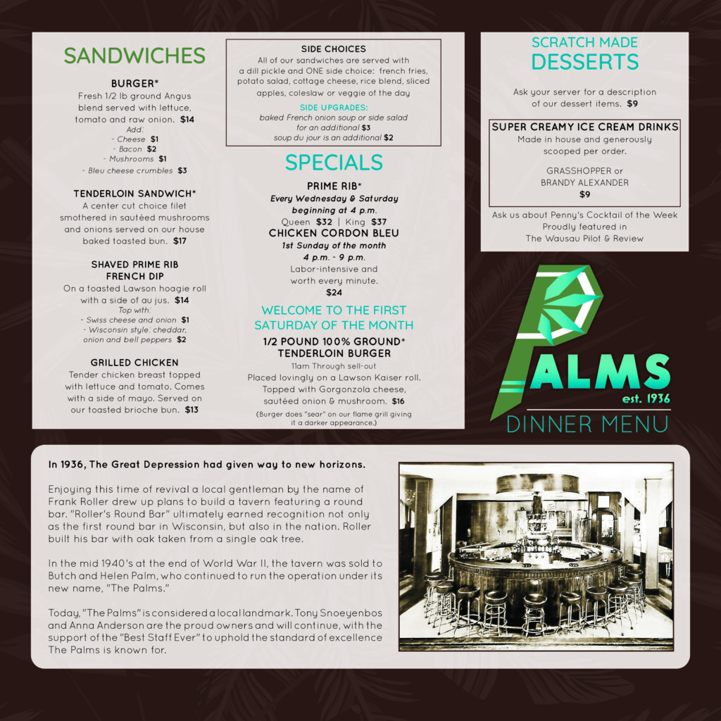 Menus – The Palms